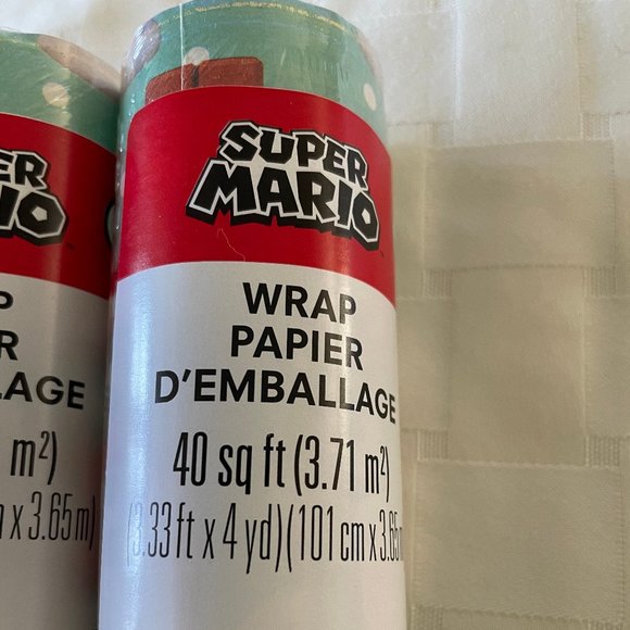 Hallmark | Party Supplies | 2 Rolls Nintendo Super Mario Bros Christmas ...